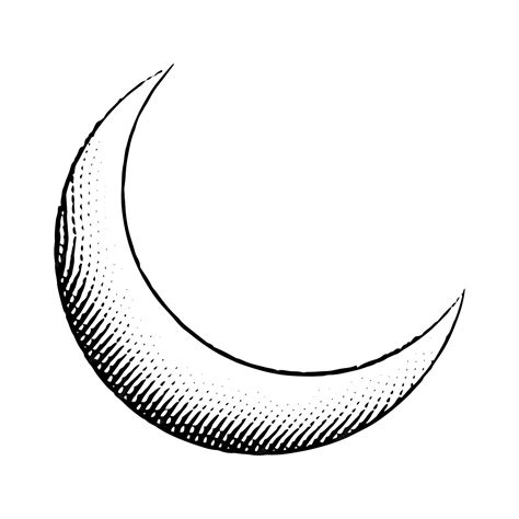 Scratchboard Grabado ícono De La Luna Vector Premium