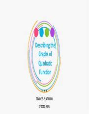 Properties Of Graphs Of Quadratic Function Pdf Describing The Graphs Of Quadratic Function