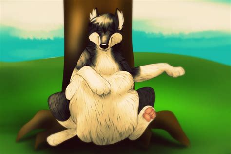 Rule 34 Bulge Canine Canine Feral Husky Mammal Servo Tree Vore