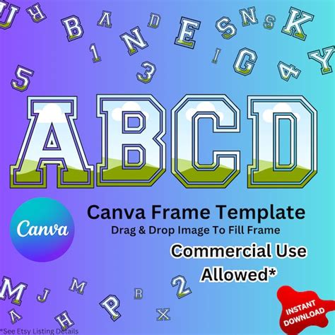 Alphabet Canva Frame Etsy
