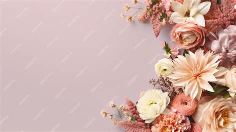 Premium Photo Aesthetic Floral Frame Copy Space Backdrop