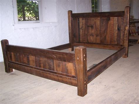 Country Cabin Rustic Bed Frame With Beveled By Barnwoodfurniture