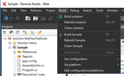 Build Ranorex Studio