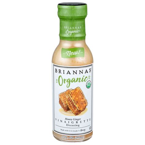 Briannas Organic Honey Ginger Vinaigrette 10 Fl Oz Vitacost