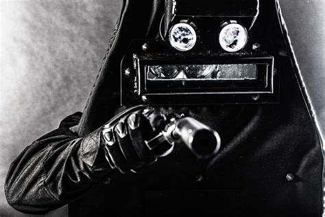 Swat Fighter Aiming Pistol While Hiding Photograph By Oleg Zabielin