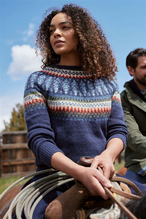 Lowell Fair Isle Jumper Navy Weird Fish