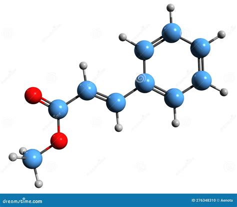 3d Image Of Methyl Cinnamate Skeletal Formula Stock Illustration