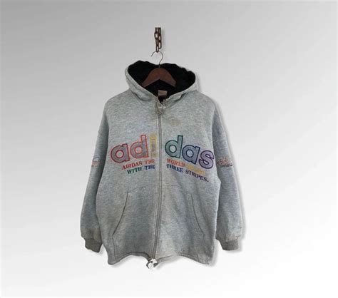 Adidas Vintage 90s Adidas Three Stripes Big Logo Hoodies Grailed