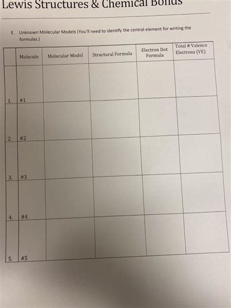 Solved Lab Session 6 Lewis Structures Chemical Bonds C Chegg Com