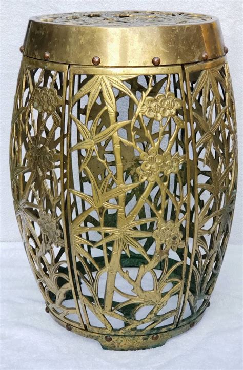 Solid Brass Garden Stool Seat Or Table Asian Brass Tabouret Style