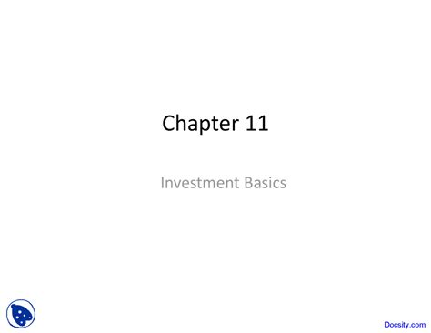 Investment Basics Asset Managment Lecture Slides Docsity