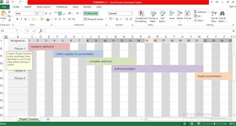Project Timeline Excel Template