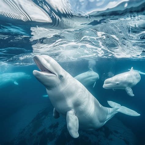 Free Graceful Underwater Dance Image Beluga Underwater Marine