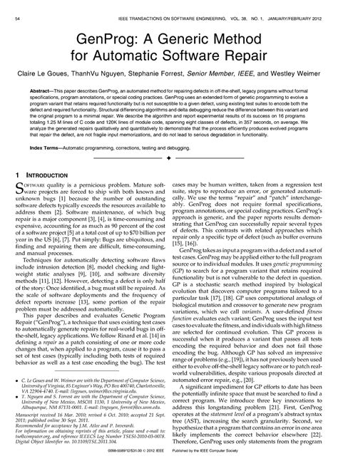 Weimer Tse Genprog Genprog A Generic Method For Automatic