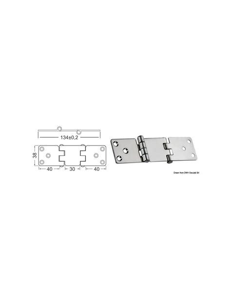 Cerniera A Sbalzo 2 Mm CODICE 001 38 441 82 Misure Mm 134x38