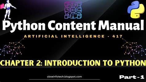 Ch 2 Introduction To Python Part 1 Python Content Manual Skill