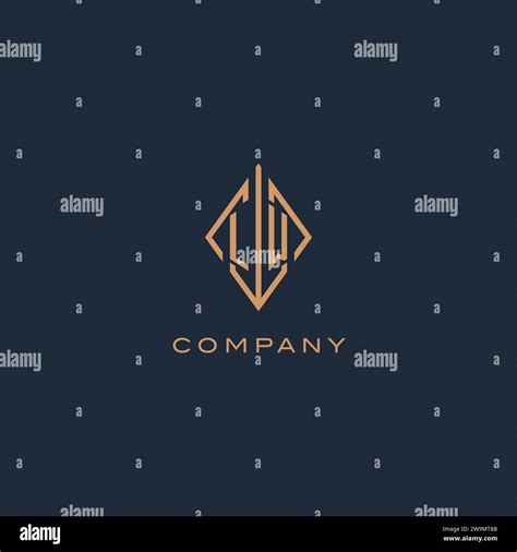Monogram LW Logo With Diamond Rhombus Style Luxury Modern Logo Design