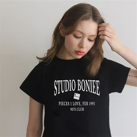 크롭티 아치 레트로 타이포crop Arch Retro Typo 그래픽 반팔 티셔츠 블랙 감도 깊은 취향 셀렉트샵 29cm