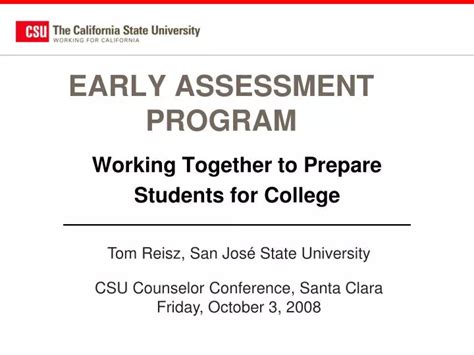 Ppt Early Assessment Program Powerpoint Presentation Free Download