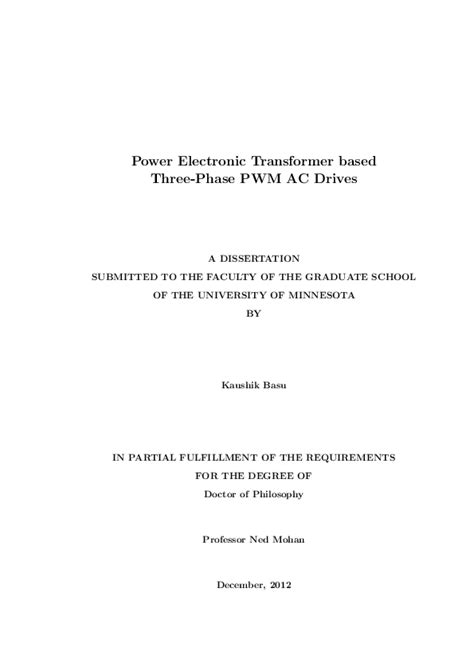 Pdf Power Electronic Transformer Based Three Phase Pwm Ac Drives