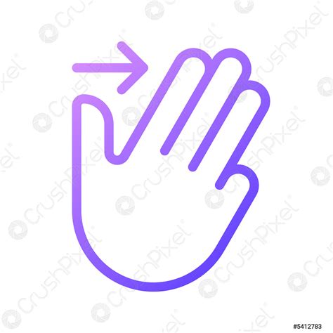 Three Finger Swipe Gradient Linear Vector Icon Stock Vector 5412783