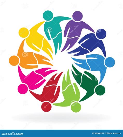 Teamwork Meeting People Logo Stock Vector Illustration Of Computer