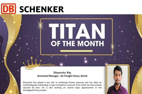 Divyanshu Rai On Linkedin Titanofthemonth Dbschenker Leadershipexcellence Gratitude 45