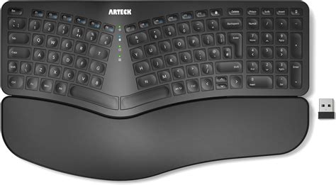 Logitech Wave Keys Wireless Ergonomic Keyboard With Cushioned Palm Rest Comfortable Natural
