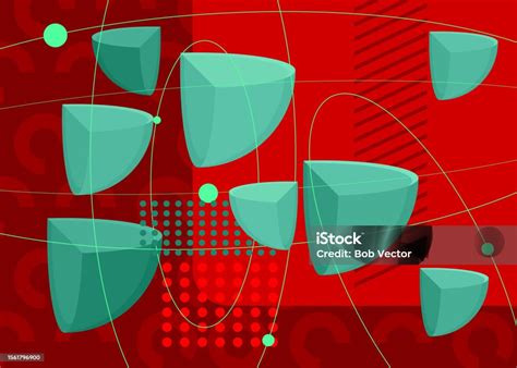 청록색과 빨간색 그래픽 배경 그림 디자인입니다 색상 기하학적 모양을 배경으로 하는 벡터입니다 0명에 대한 스톡 벡터 아트 및 기타 이미지 Istock