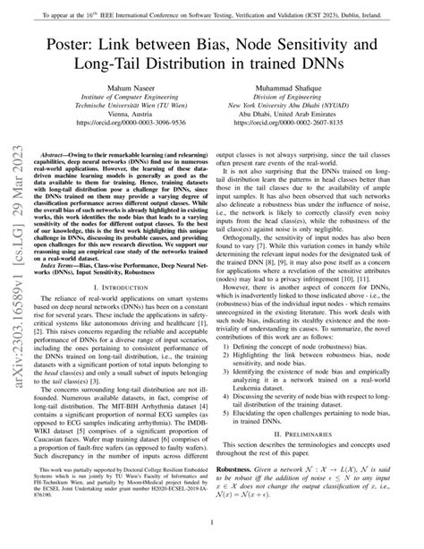 Poster Link Between Bias Node Sensitivity And Long Tail Distribution