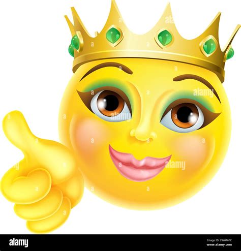 Queen Princess Emoticon Gold Crown Cartoon Face Stock Vector Image And Art Alamy
