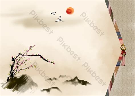 Classical Ink Style Korean Background Psd Free Download Pikbest