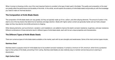The Anatomy Of Knife Blade Steels What You Need To Know Pdf DocDroid