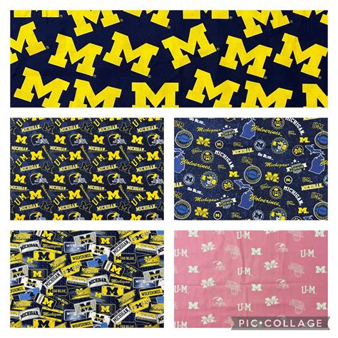 University Of Michigan Wolverines Ncaa College 5 Patterns Designs