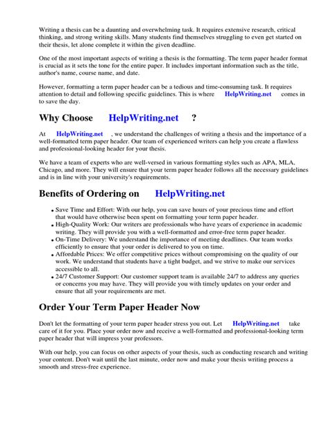 Term Paper Header Format Pdf Apa Style Academic Publishing