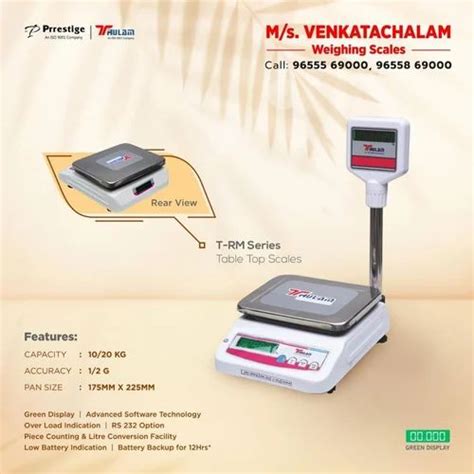 Thulam Trm Series Table Top Scale Capacity 10 20 Kg At Rs 2600 In