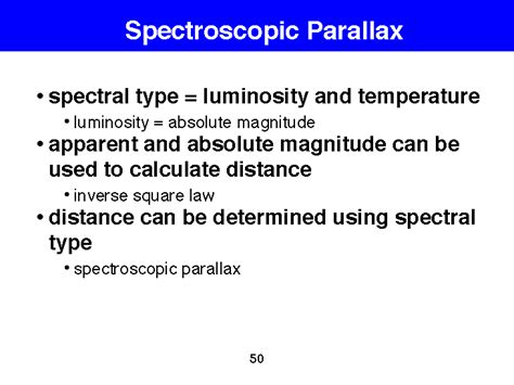 Spectroscopic Parallax Summary