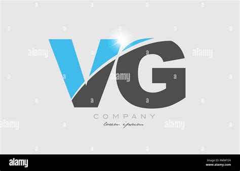 Combination Letter Vg V G In Grey Blue Color Alphabet Logo Icon Design