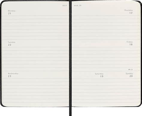 Agenda Settimanale Orizzontale Moleskine 2024 2025 Cm 13x21 Copertina