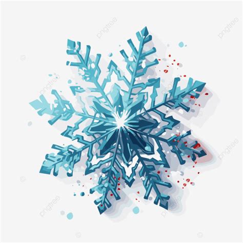 Snowflake Vector Sticker Clipart Blue Snowflake On A White Background