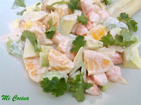 Ensalada De Langostinos Naranja Y Aguacate Con Salsa Rosa Cocina
