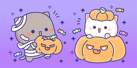Peach Goma Halloween Pumpkins Desktop Wallpaper Kawaii Hoshi