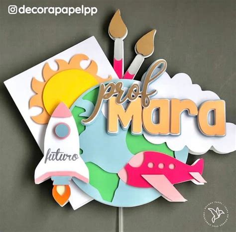 Topo De Bolo Aquarela No Elo Decora Papel D B
