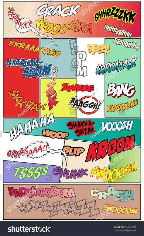Vector Comic Book Sound Effects Onomatopoeia Stock Vector Royalty Free