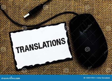 Handwriting Text Translations Concept Meaning Written Or Printed Process Of Translating Words