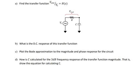 Solved A Find The Transfer Function Vout Vx Hs Vout R