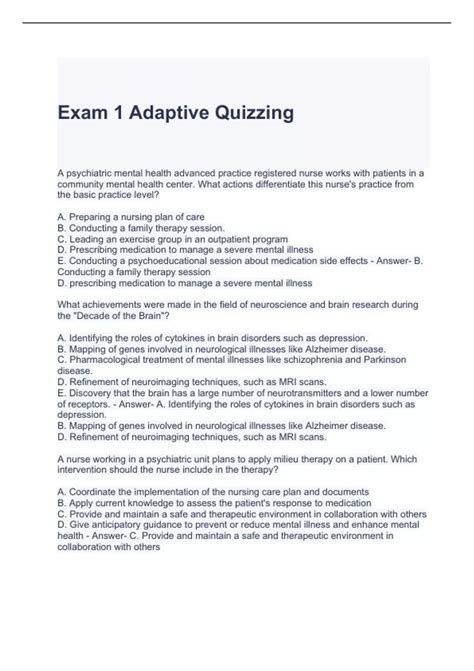 Exam 1 Adaptive Quizzing Questions And Answers Elsevier Adaptive