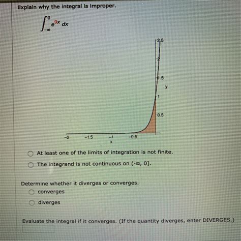 solved explain why the integral is improper ro dx 2 5 1 5 у