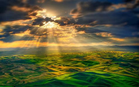 Wallpaper Sunlight Landscape Mountains Sunset Sea Hill Nature