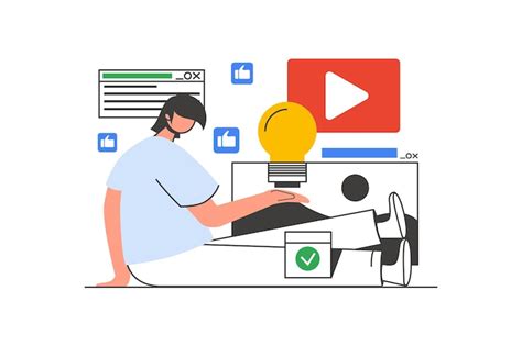 premium vector marketing outline web concept with character scene man